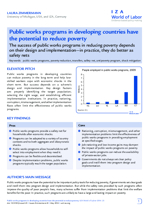 (PDF) Public works programs in developing countries have the potential ...
