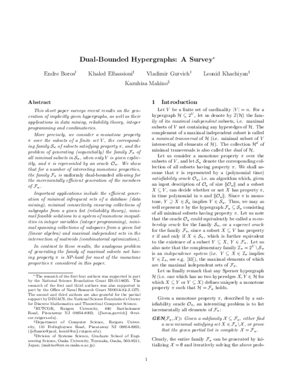 (PDF) Dual-Bounded Hypergraphs: A Survey