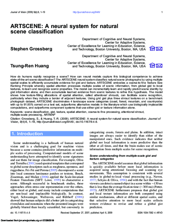 (PDF) ARTSCENE: A neural system for natural scene classification