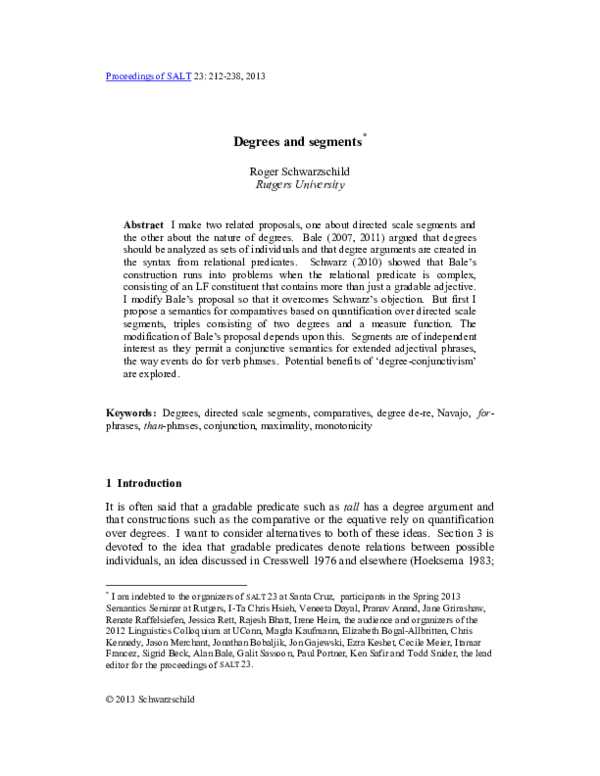 (PDF) Degrees and segments