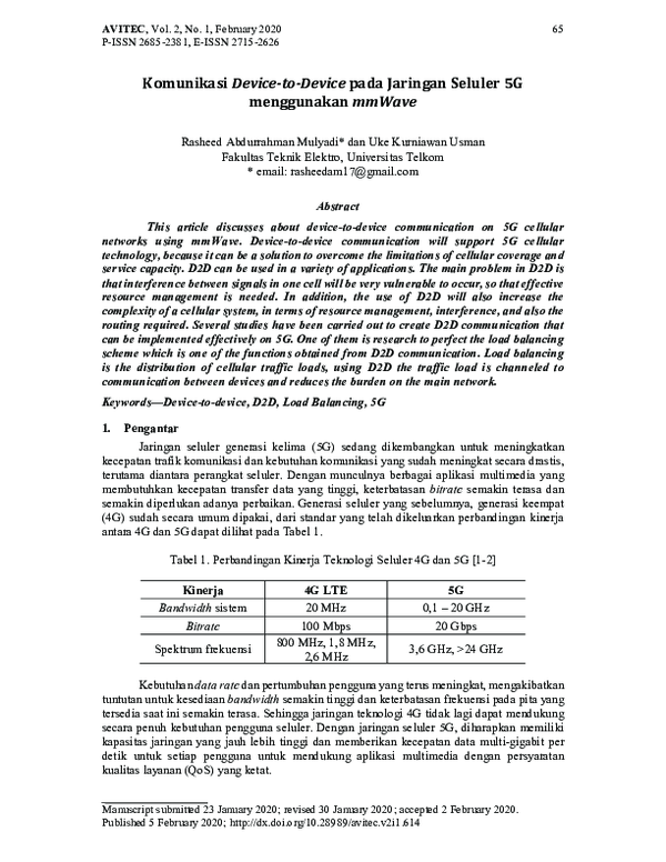 (PDF) Komunikasi Device-to-Device pada Jaringan Seluler 5G menggunakan ...