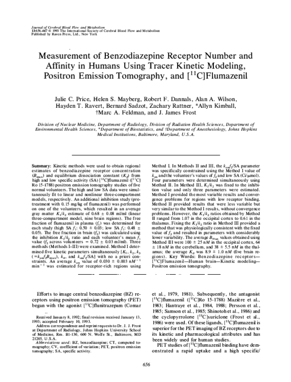 (PDF) Measurement of Benzodiazepine Receptor Number and Affinity in ...
