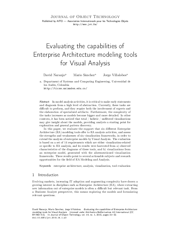 (PDF) Evaluating the capabilities of Enterprise Architecture modeling ...