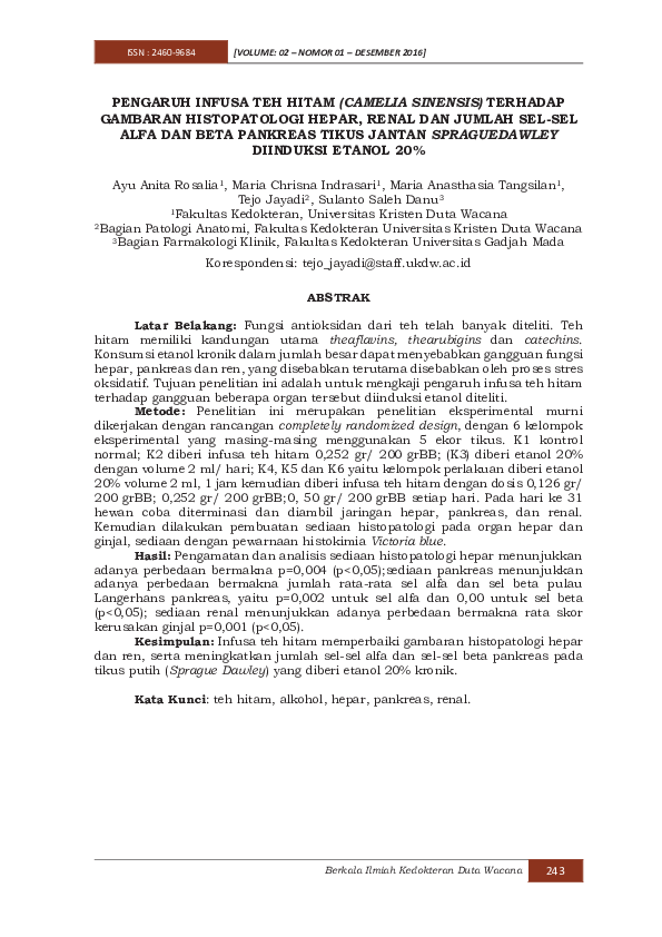 (PDF) Pengaruh Infusa Teh Hitam (Camelia Sinensis) Terhadap Gambaran ...