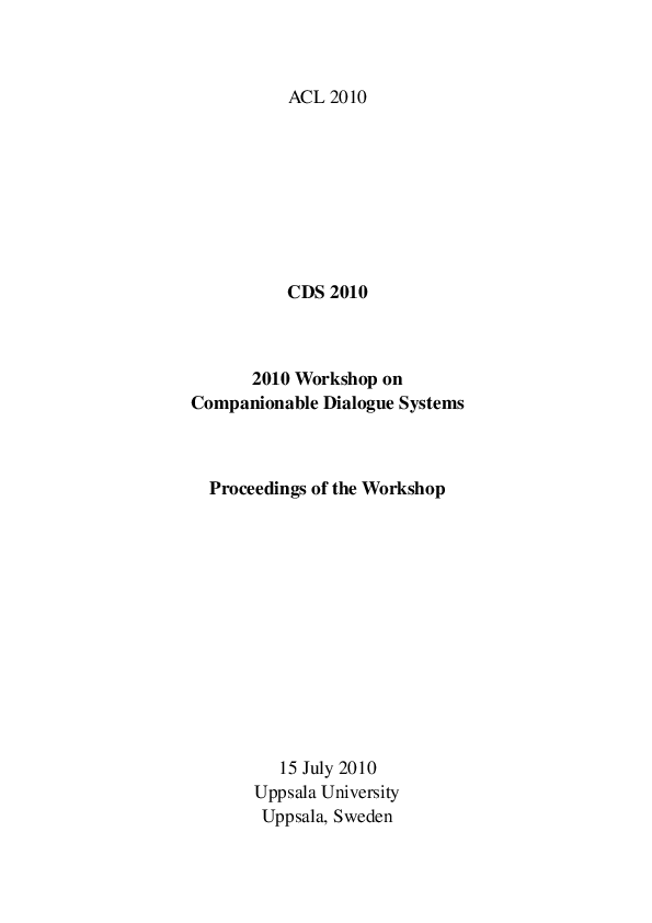 (PDF) Hello Emily, how are you today?: personalised dialogue in a toy ...