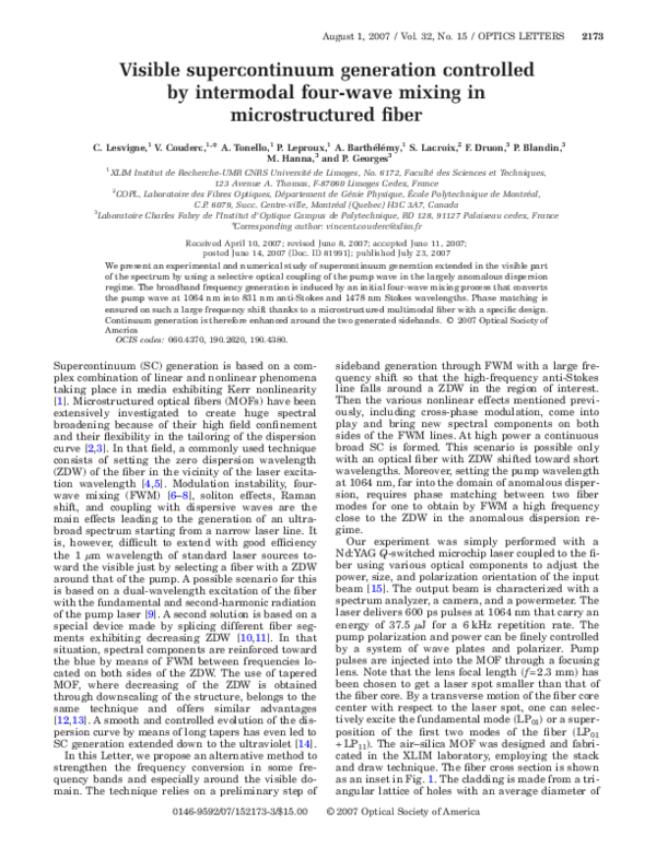 (PDF) Intermodal Four-Wave Mixing for Visible Supercontinuum