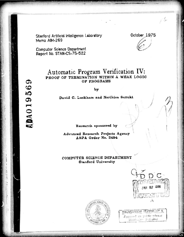 (PDF) Automatic Program Verification 4: Proof of Termination within a Weak Logic of Programs