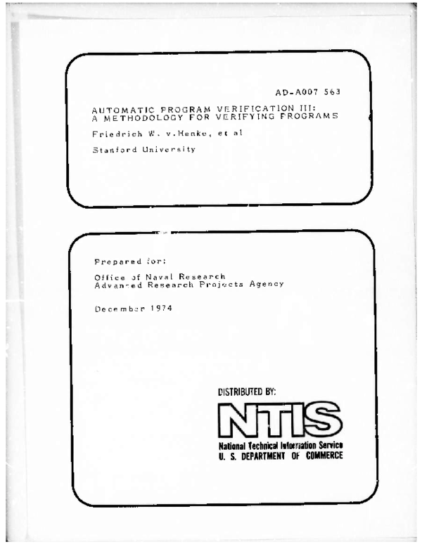 Automatic Program Verification III: A Methodology for Verifying Programs