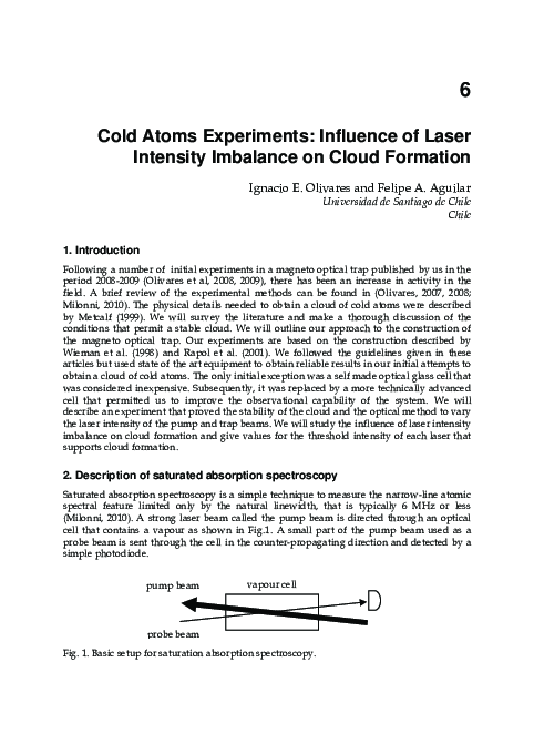 (PDF) Cold Atoms Experiments: Influence of Laser Intensity Imbalance on ...