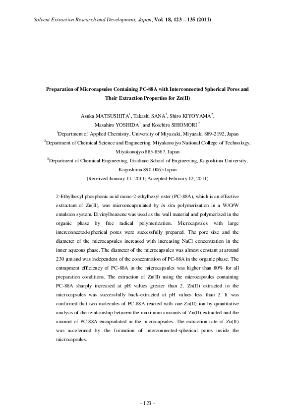 (PDF) Preparation of Microcapsules Containing PC-88A with ...