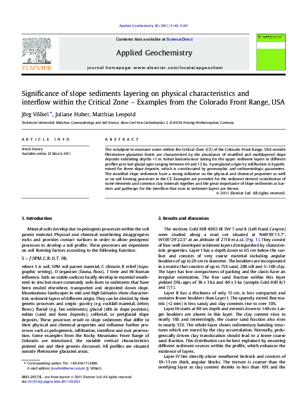 (PDF) Significance of slope sediments layering on physical ...