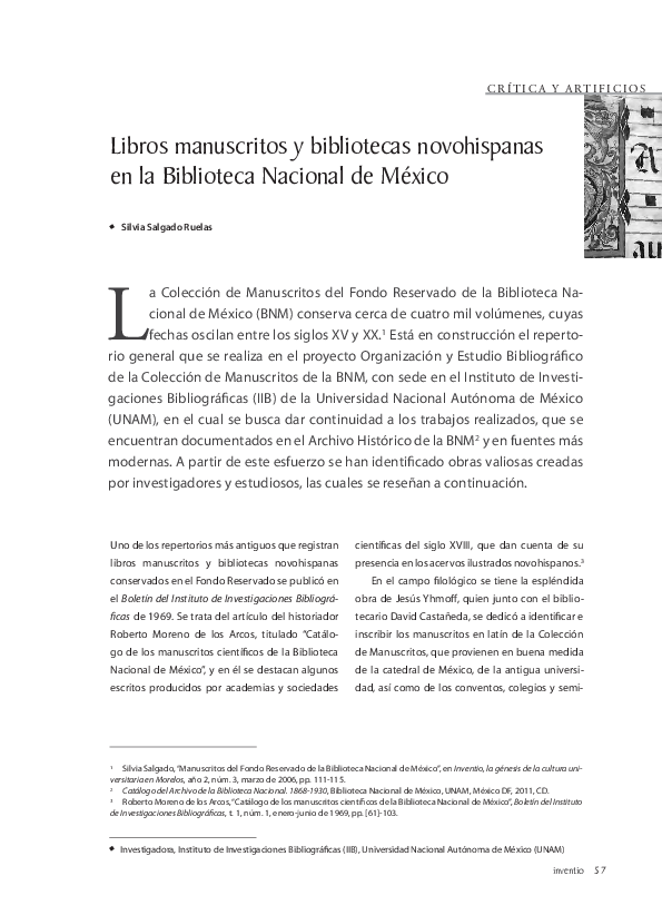 (PDF) Silvia Salgado-Ruelas, "Libros manuscritos y bibliotecas ...