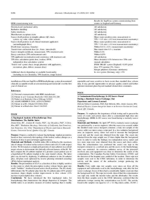 (PDF) A Contaminated Brachytherapy Ir-192 Source Found During a ...