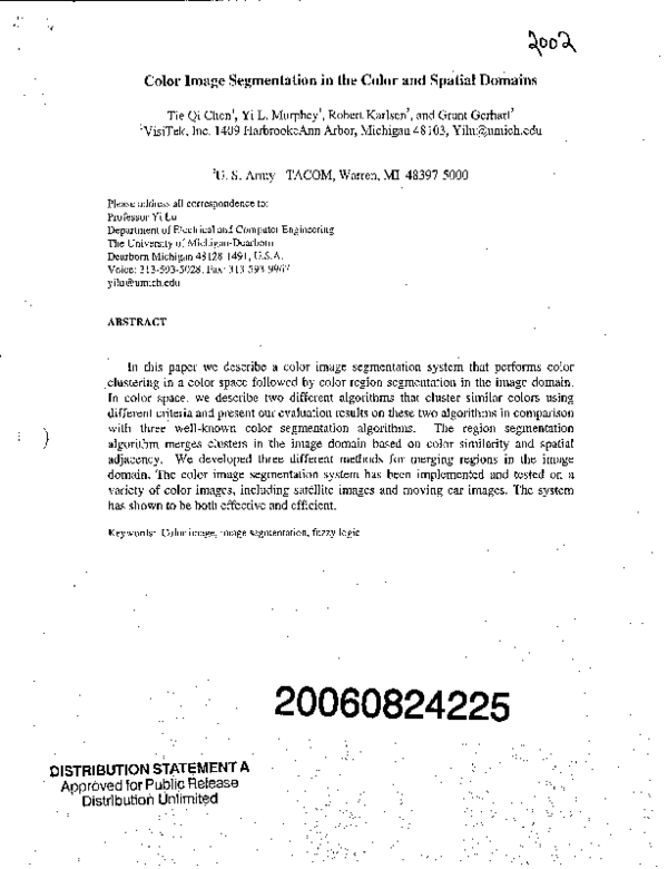 (PDF) Color Image Segmentation in Color and Spatial Domain