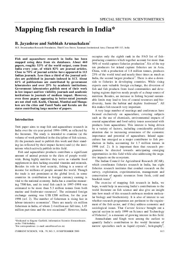 (PDF) Mapping fish research in India