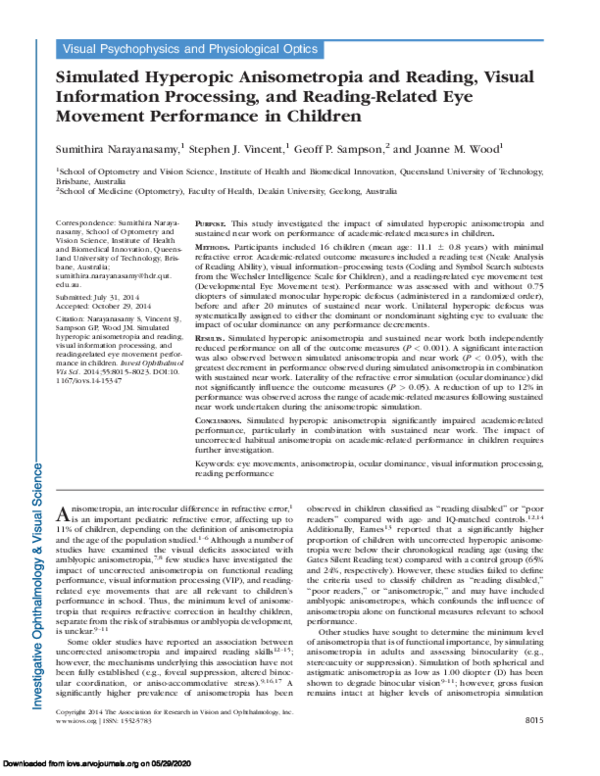 (PDF) Simulated hyperopic anisometropia and reading, visual information ...