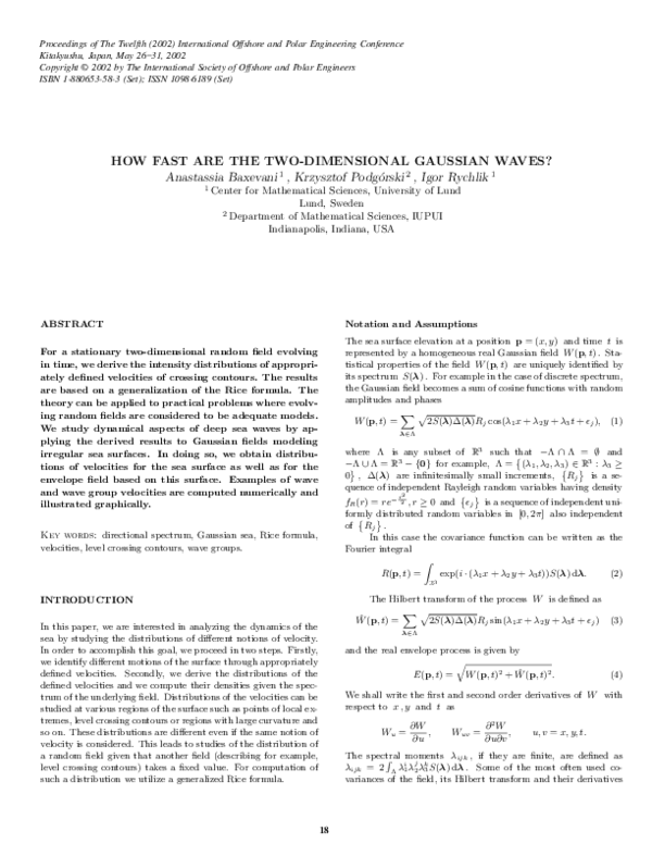 (PDF) How fast are the two-dimensional Gaussian