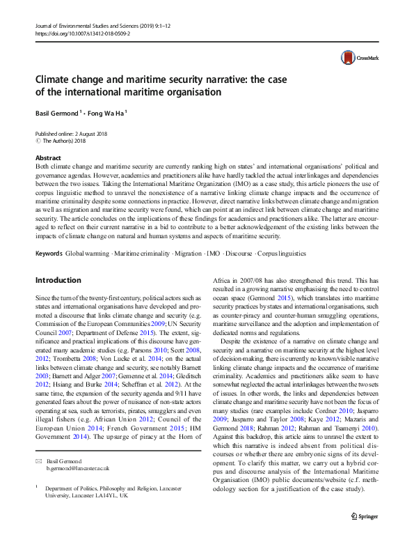 (PDF) Climate change and maritime security narrative: the case of the ...