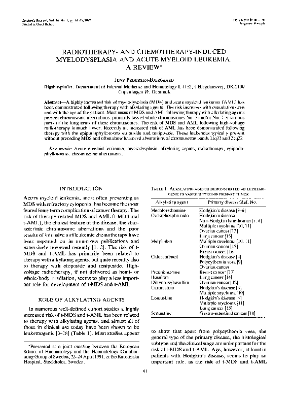 (PDF) Radiotherapy- and chemotherapy-induced myelodysplasia and acute ...