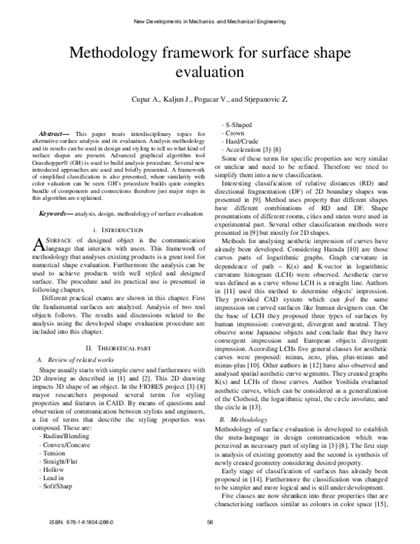 (PDF) Methodology framework for surface shape evaluation
