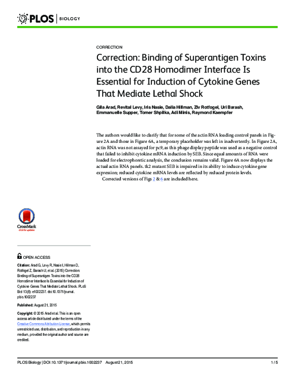 (PDF) Correction: Binding of Superantigen Toxins into the CD28 ...