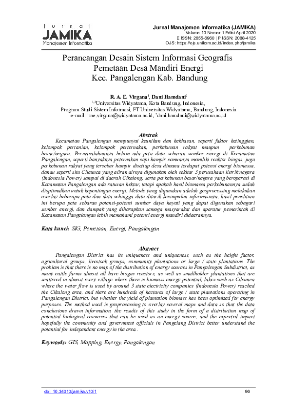 (PDF) Perancangan Desain Sistem Informasi Geografis Pemetaan Desa Mandiri Energi Kec ...