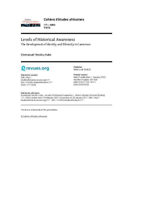 (PDF) Levels of Historical Awareness