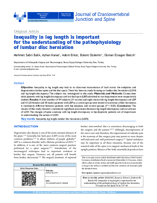 (PDF) Inequality in leg length is important for the understanding of ...