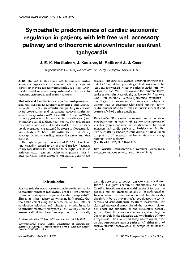 (PDF) Sympathetic predominance of cardiac autonomic regulation in ...