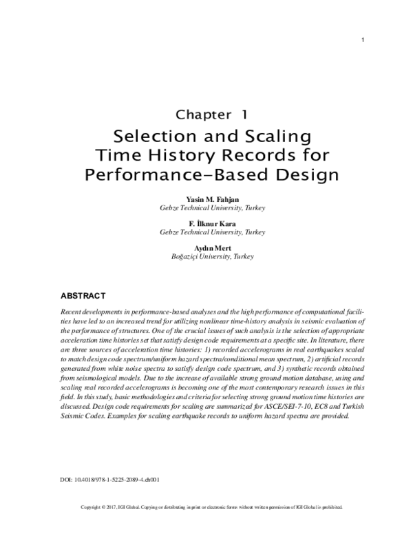 (PDF) Selection and Scaling Time History Records for Performance-Based ...