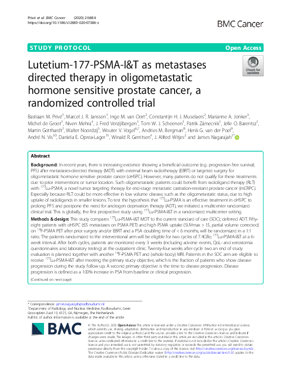 (PDF) Lutetium-177-PSMA-I as metastases directed therapy in ...