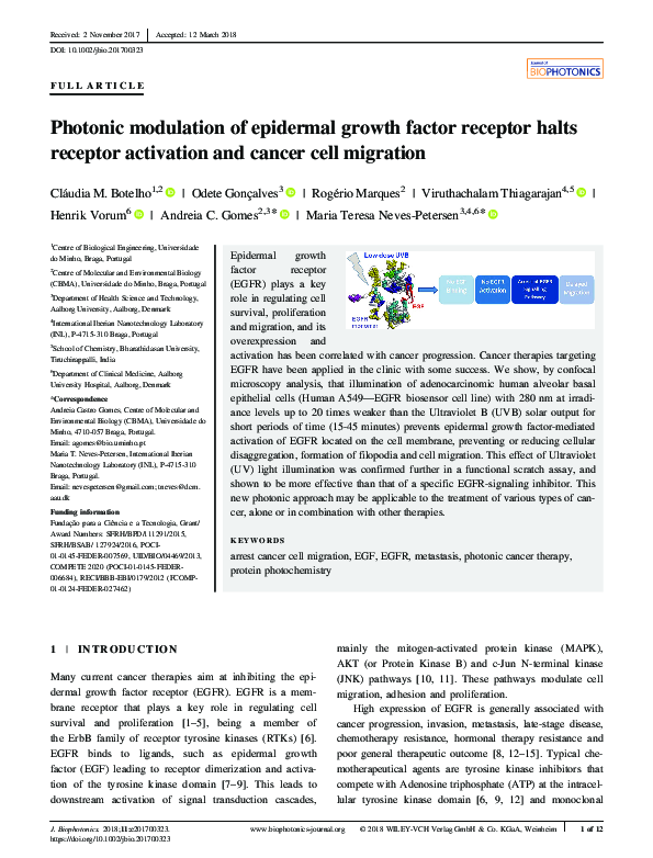 (PDF) Photonic modulation of EGFR halts receptor activation and cancer ...