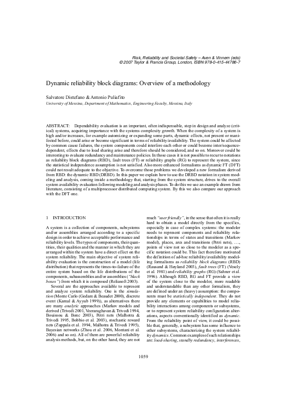 Dynamic Reliability Block Diagrams Overview Of A Methodology 