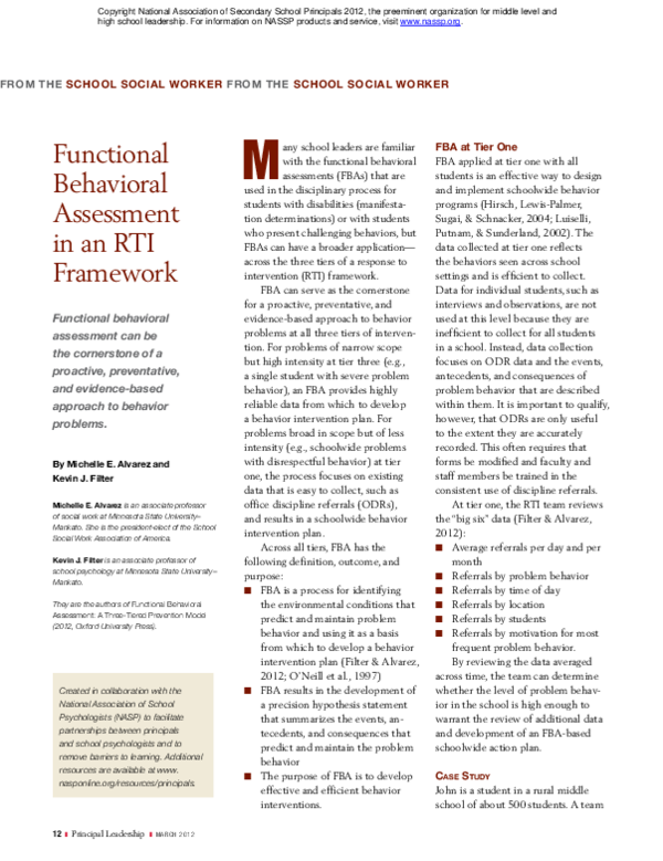 (PDF) Functional Behavioral Assessment