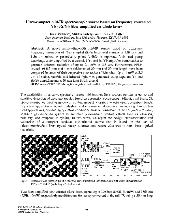 (PDF) Ultra-compact mid-IR spectroscopic source based on frequency ...