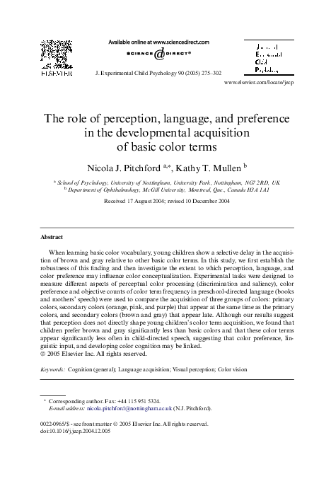 (PDF) The role of perception, language, and preference in the ...