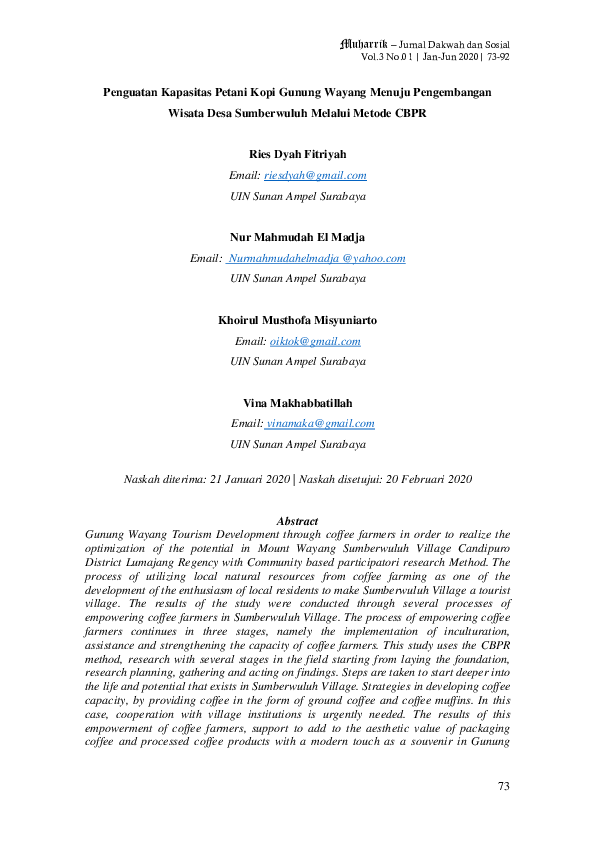 (PDF) Penguatan Kapasitas Petani Kopi Gunung Wayang Menuju Pengembangan ...