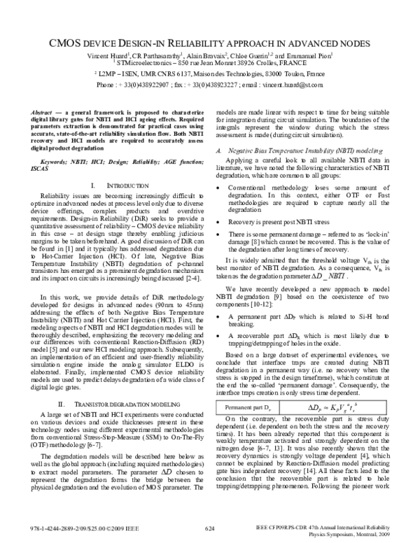 Pdf Cmos Device Design In Reliability Approach In Advanced Nodes Vincent Huard