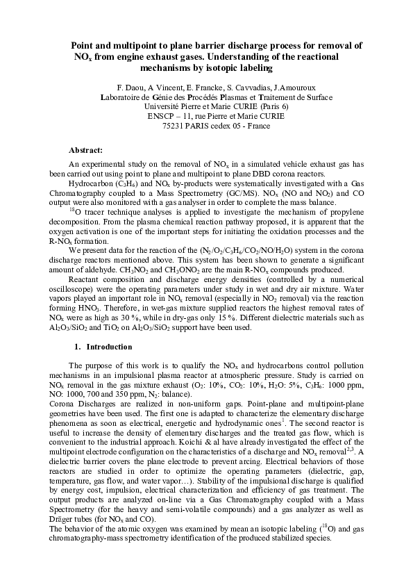(PDF) Point and Multipoint to Plane Barrier Discharge Process for ...