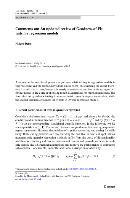 (PDF) Comments on: An updated review of Goodness-of-Fit tests for ...