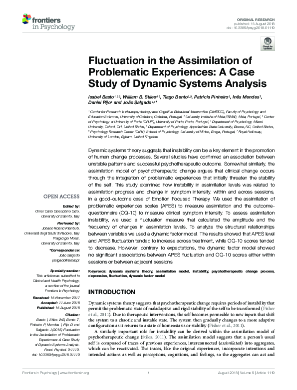 (PDF) Fluctuation in the Assimilation of Problematic Experiences: A Case Study of Dynamic ...