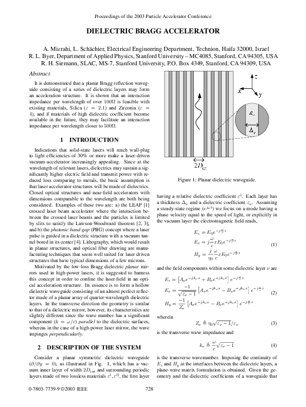 (PDF) Dielectric Bragg accelerator