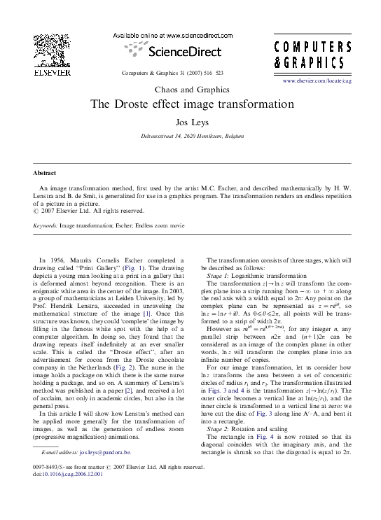 (PDF) The Droste effect image transformation