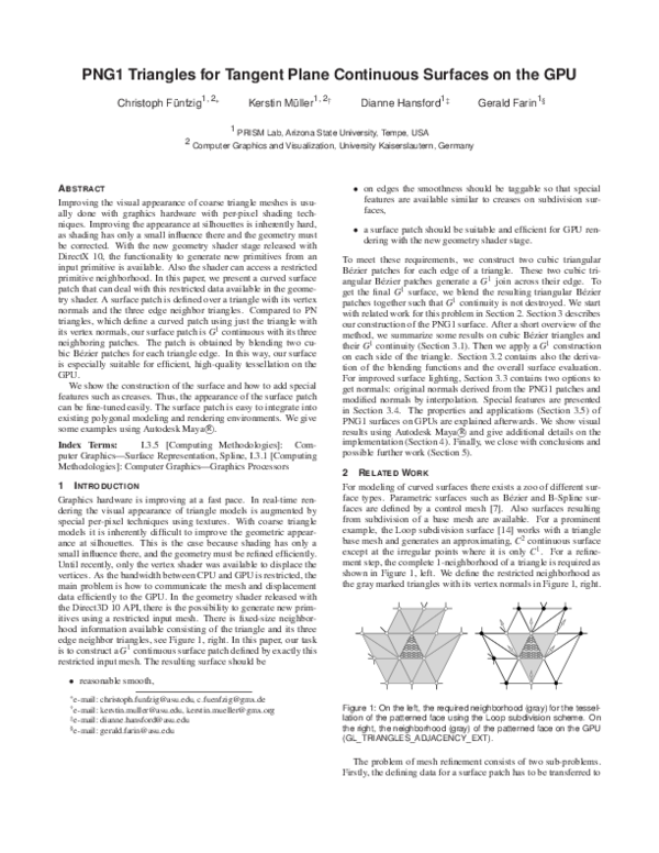 (PDF) PNG1 triangles for tangent plane continuous surfaces on the GPU ...