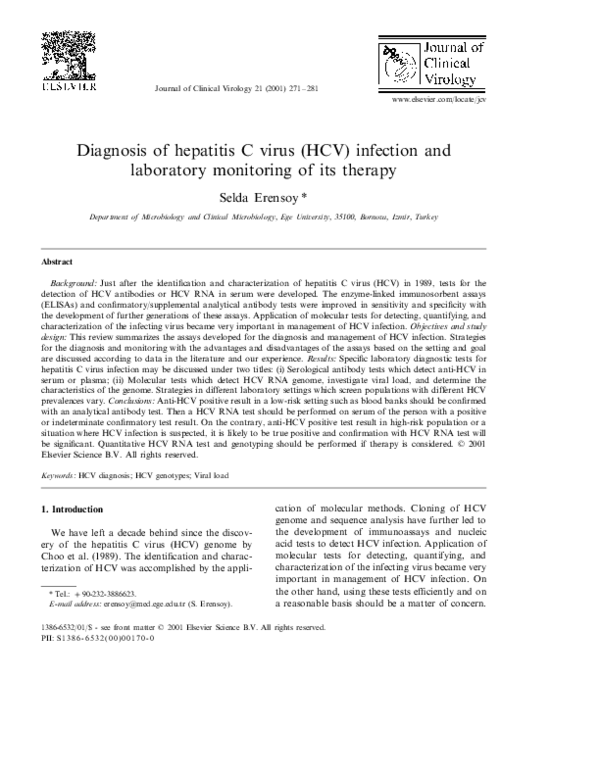 (PDF) Diagnosis of hepatitis C virus (HCV) infection and laboratory ...