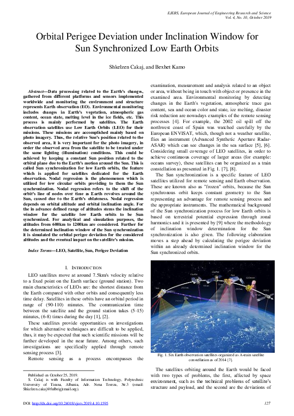 (PDF) Orbital Perigee Deviation under Inclination Window for Sun ...
