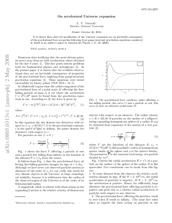 (PDF) On accelerated Universe expansion