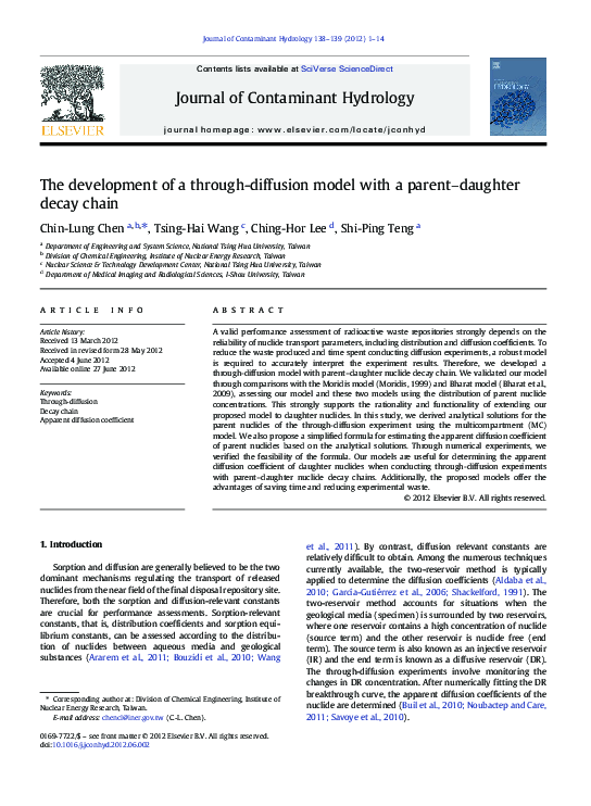 (PDF) The development of a through-diffusion model with a parent ...