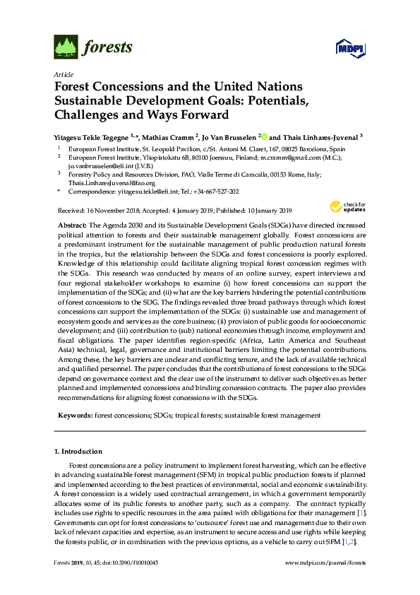 (PDF) Forest Concessions and the United Nations Sustainable Development ...