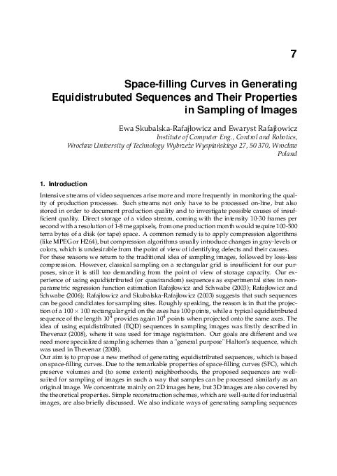 (PDF) Space-Filling Curves in Generating Equidistrubuted Sequences and Their Properties in ...